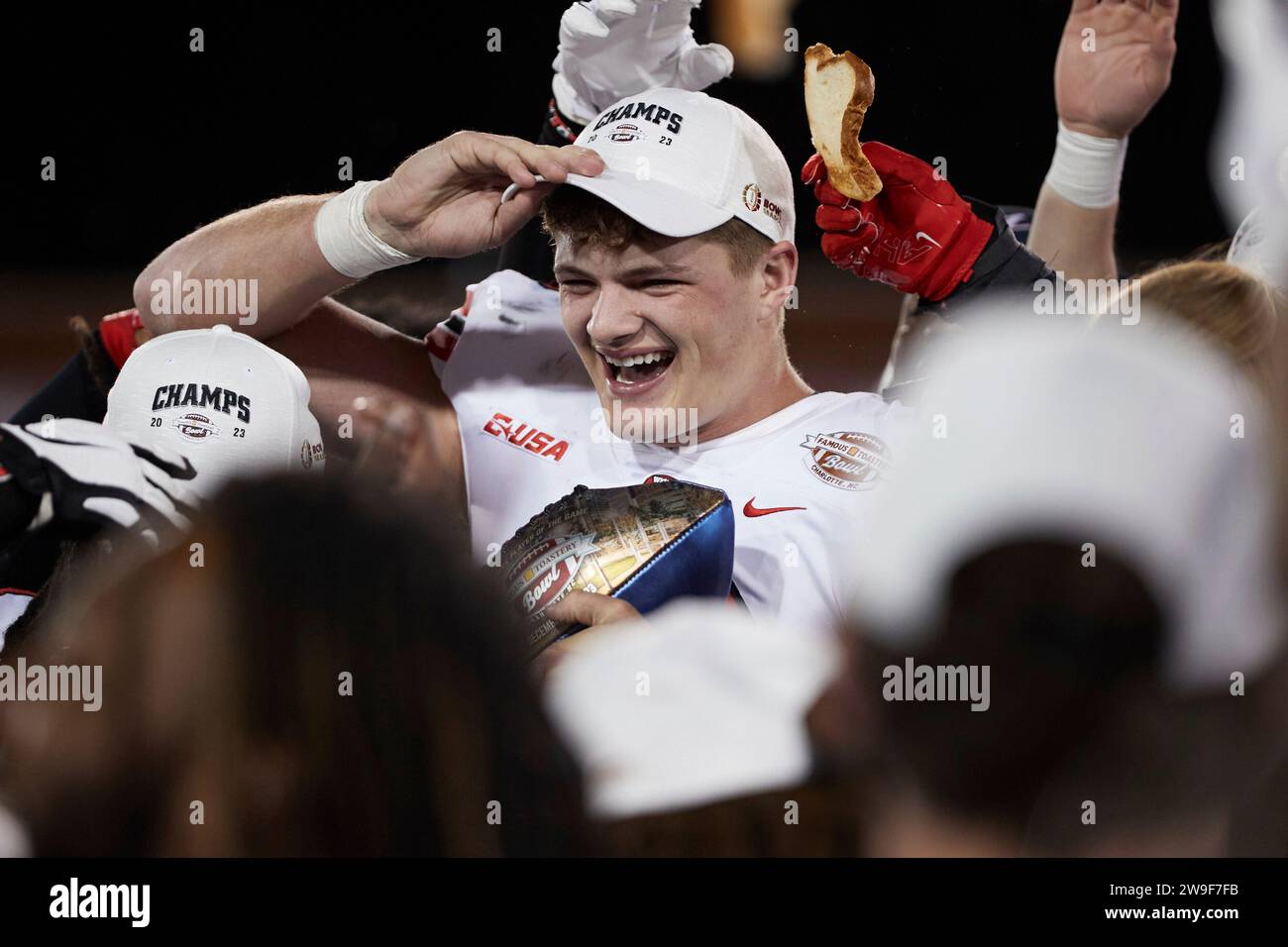 Western Kentucky Hilltoppers quarterback Caden Veltkamp (10) smiles ...