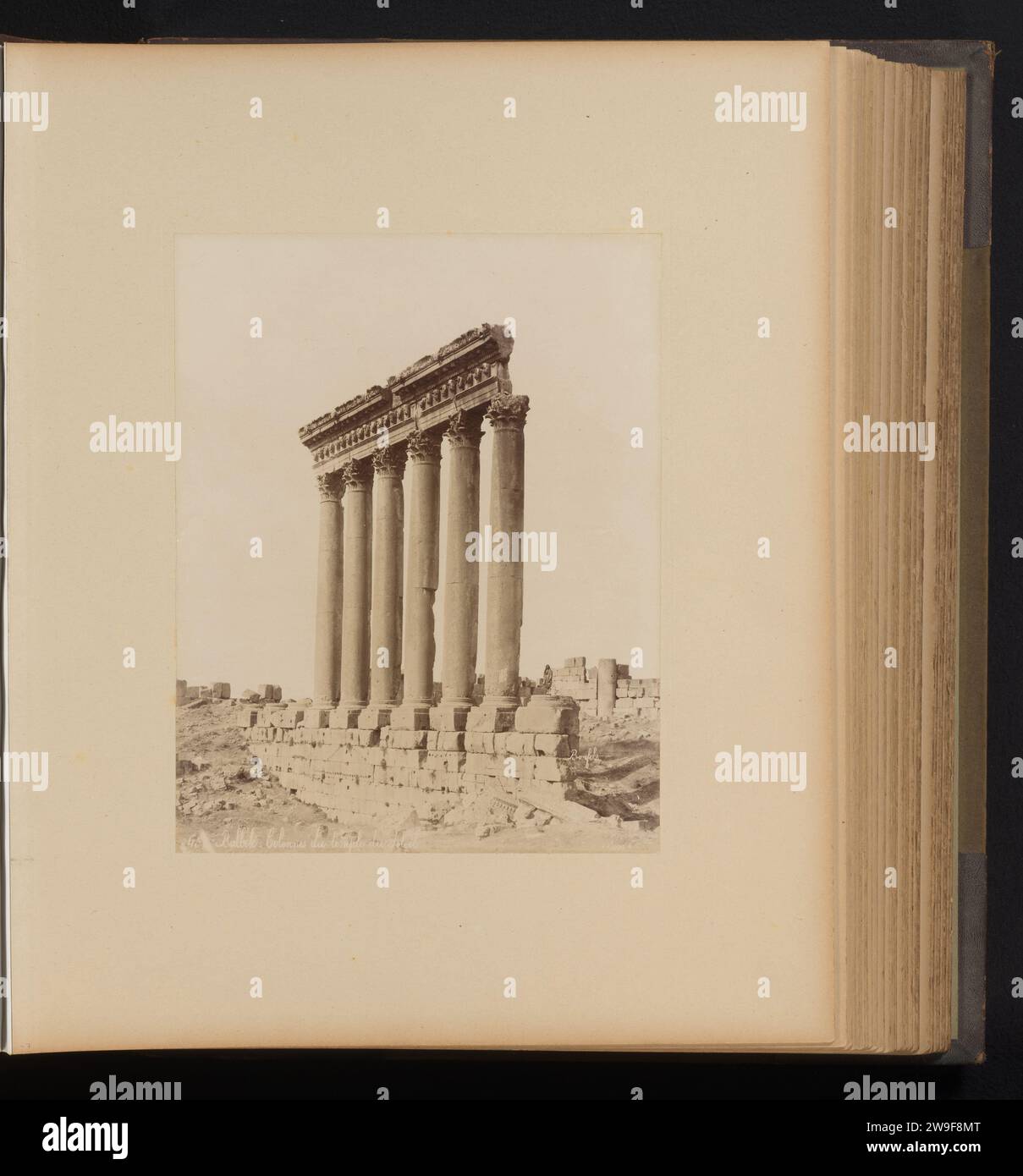 View of the pillars of the temple of Jupiter in Baalbek, Lebanon, Félix ...