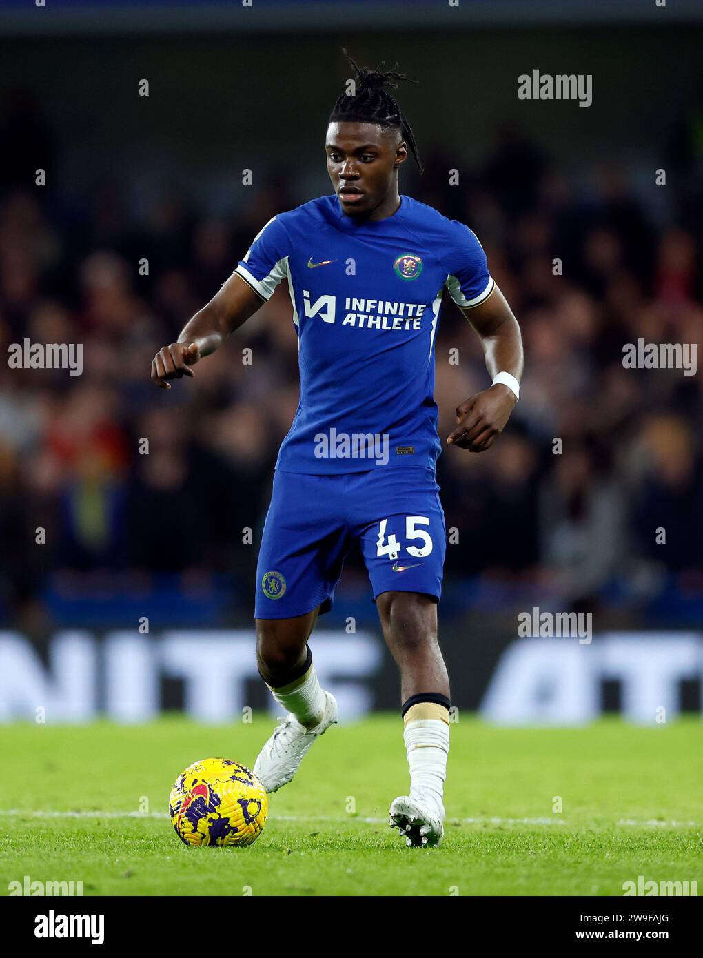 Chelsea's Romeo Lavia during the Premier League match at Stamford ...