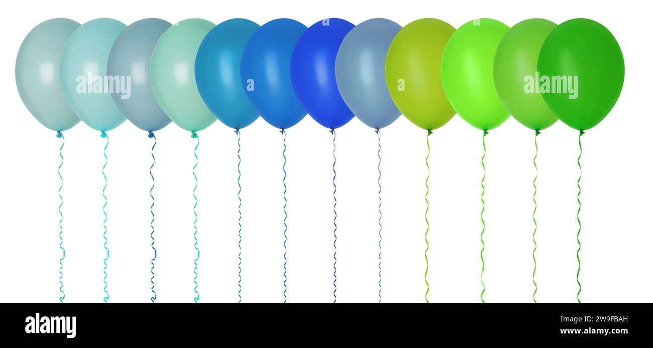 Different colorful balloons isolated on white, set Stock Photo - Alamy