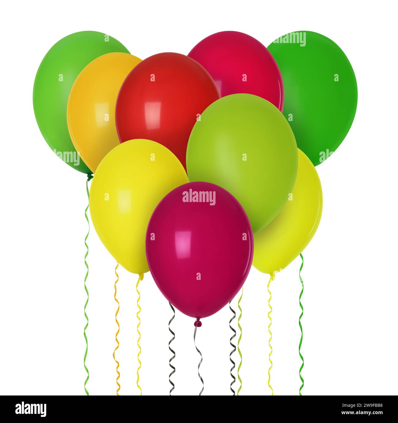 Different colorful balloons isolated on white, set Stock Photo - Alamy
