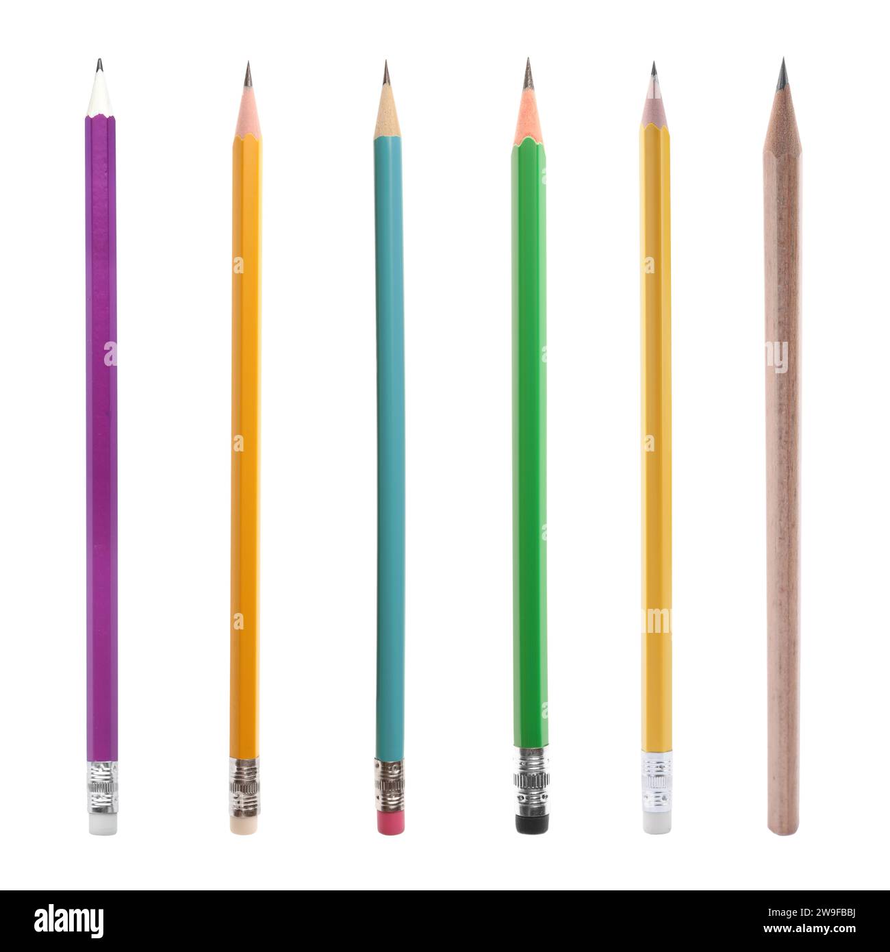 Different graphite pencils isolated on white, set Stock Photo - Alamy