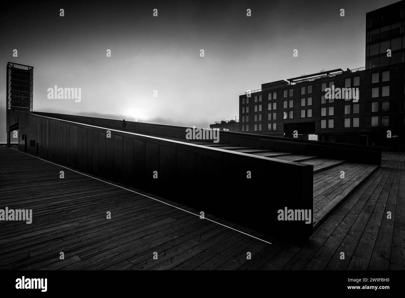 Urban construction development tower Black and White Stock Photos ...