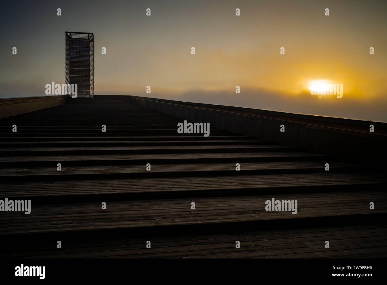A tide clock constructed as a tower on the waterfront by the Queen's ...