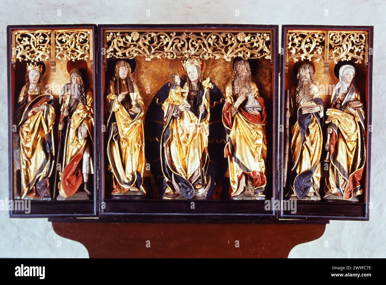 Hildesheim, Germany. St. Michael's Church. Altar of Mary, circa 1520. Central panel: Mary with ...