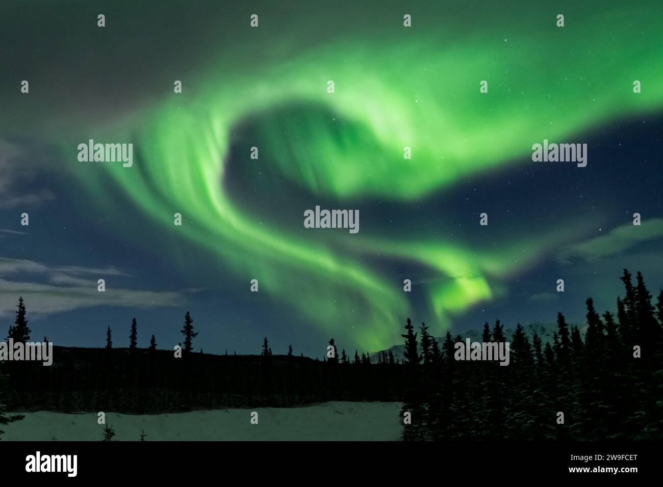 North America; United States; Alaska; Alaska Range Mountains; Winter ...