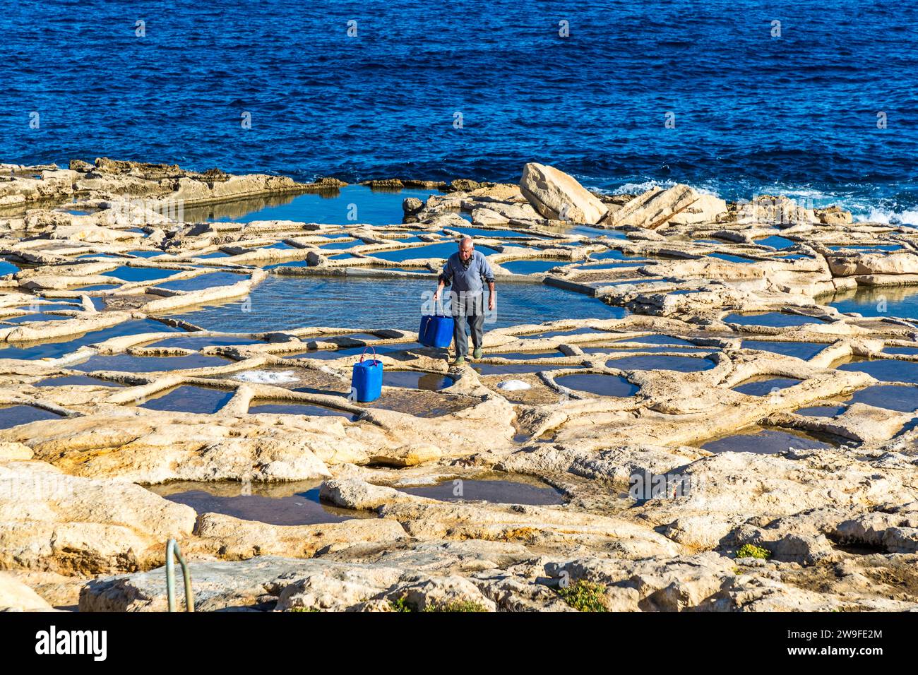 Darmanin salt pans in Malta. Harvesting sea salt is a centuries-old ...