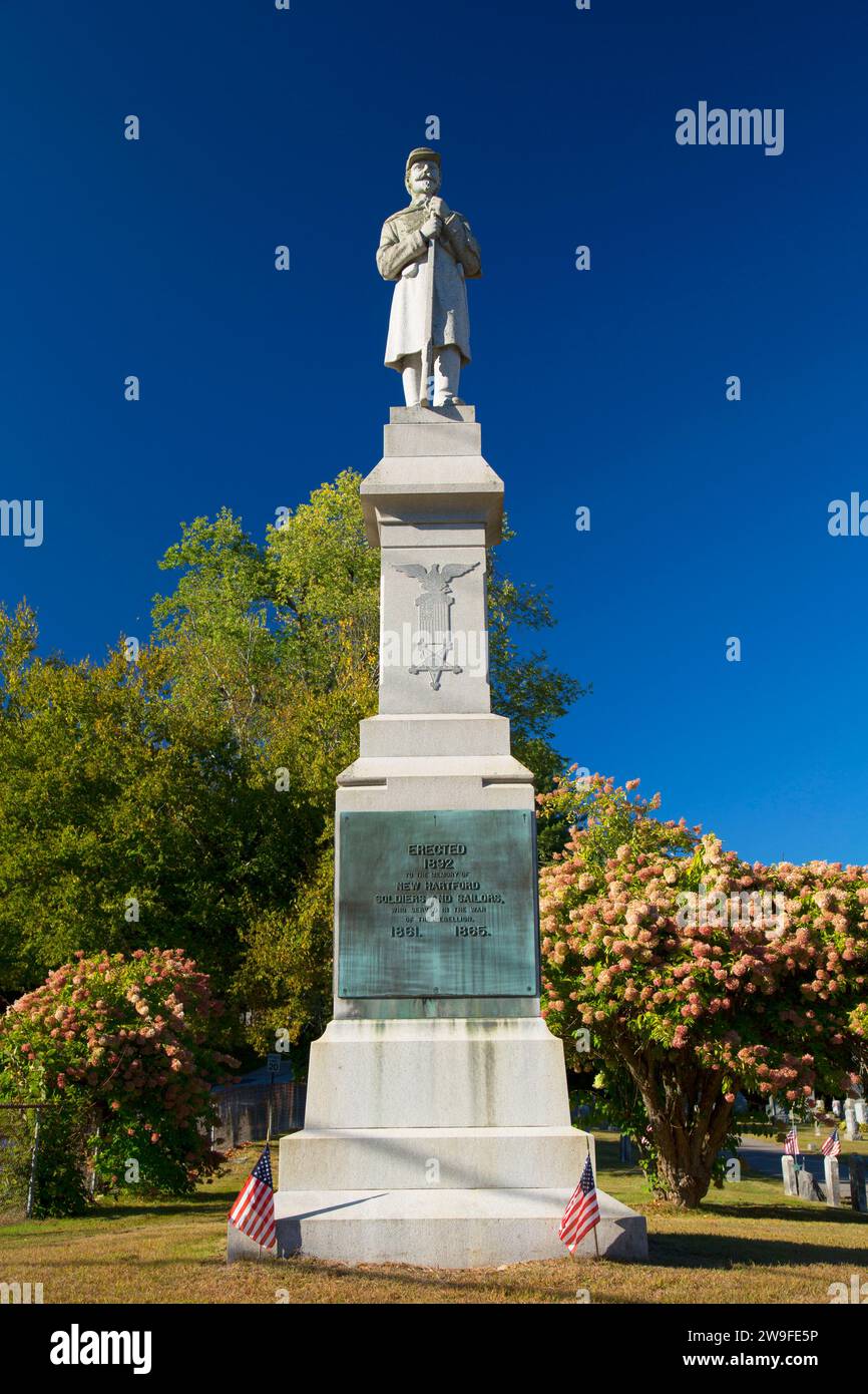 Civil War Monument, Village Cemetery, New Hartford, Connecticut Stock ...