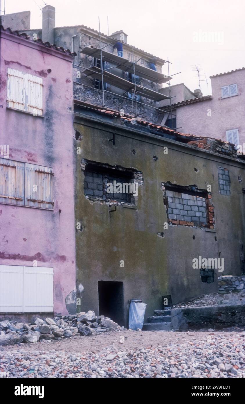 1970s archive image of building work on property at St Tropez in the ...