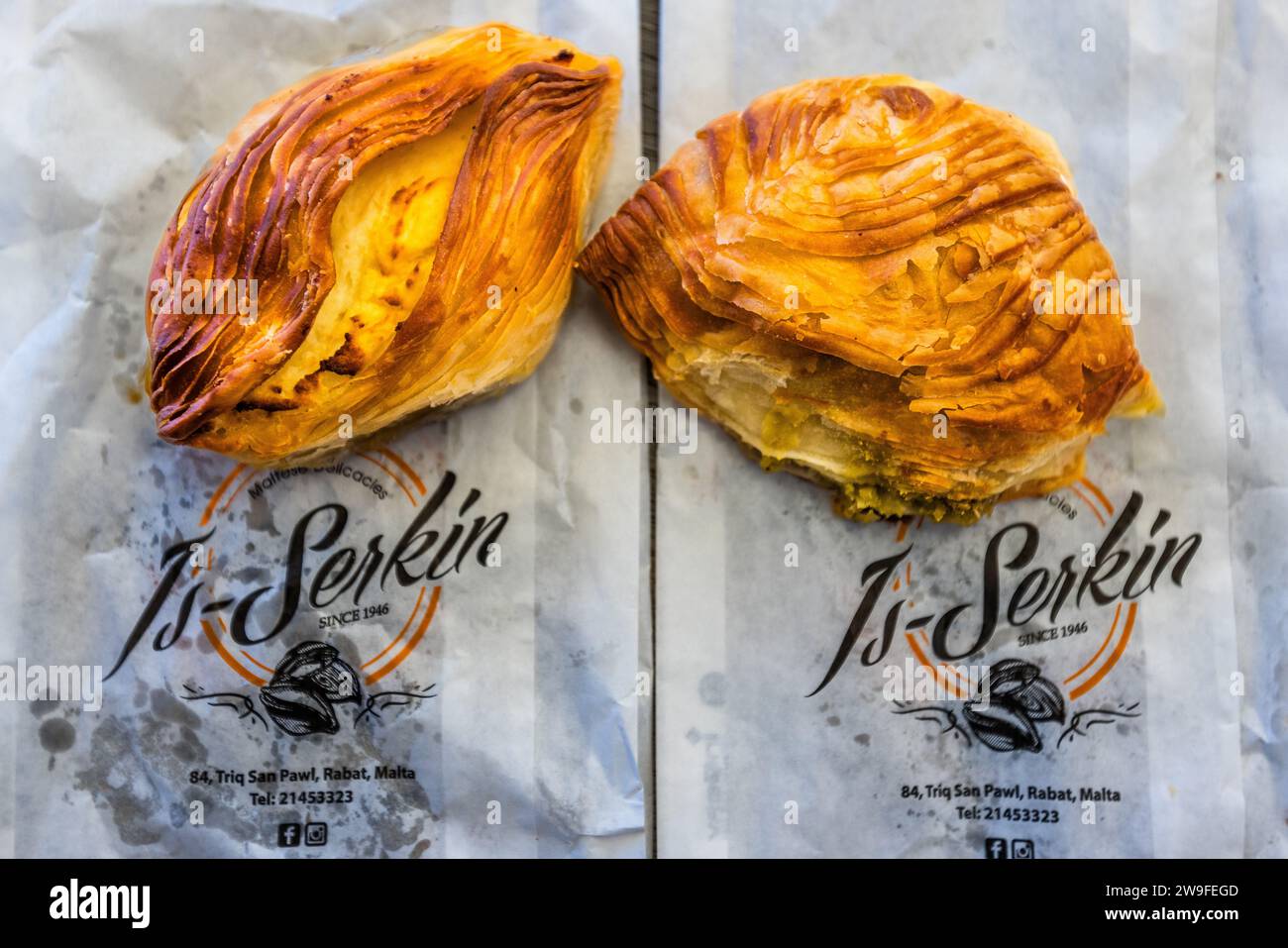 Pastizzi fresh from the oven at Is-Serkin - Crystal Palace Bar in Rabat ...