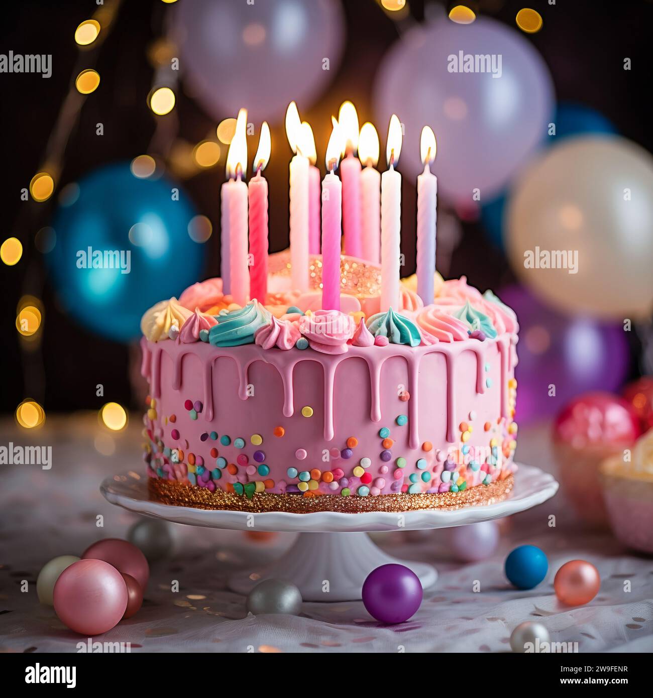 Balloon birthday party cake hi-res stock photography and images - Alamy