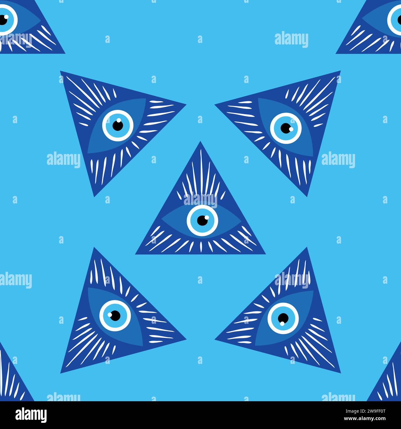 Evil eye magic seamless pattern. Symbol of protection, Turkish souvenir ...
