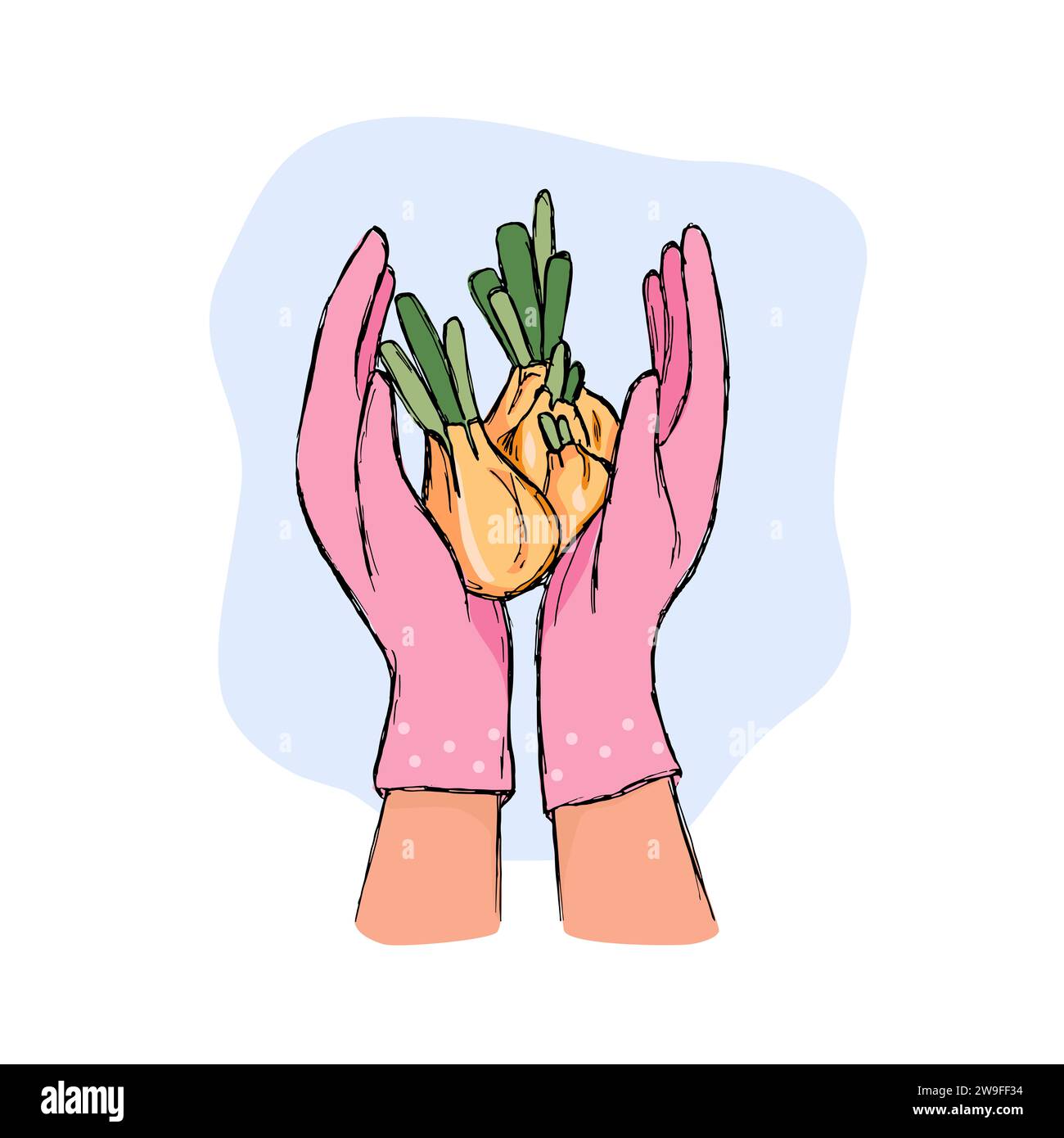 Pots spring flowers planting Cut Out Stock Images & Pictures - Alamy