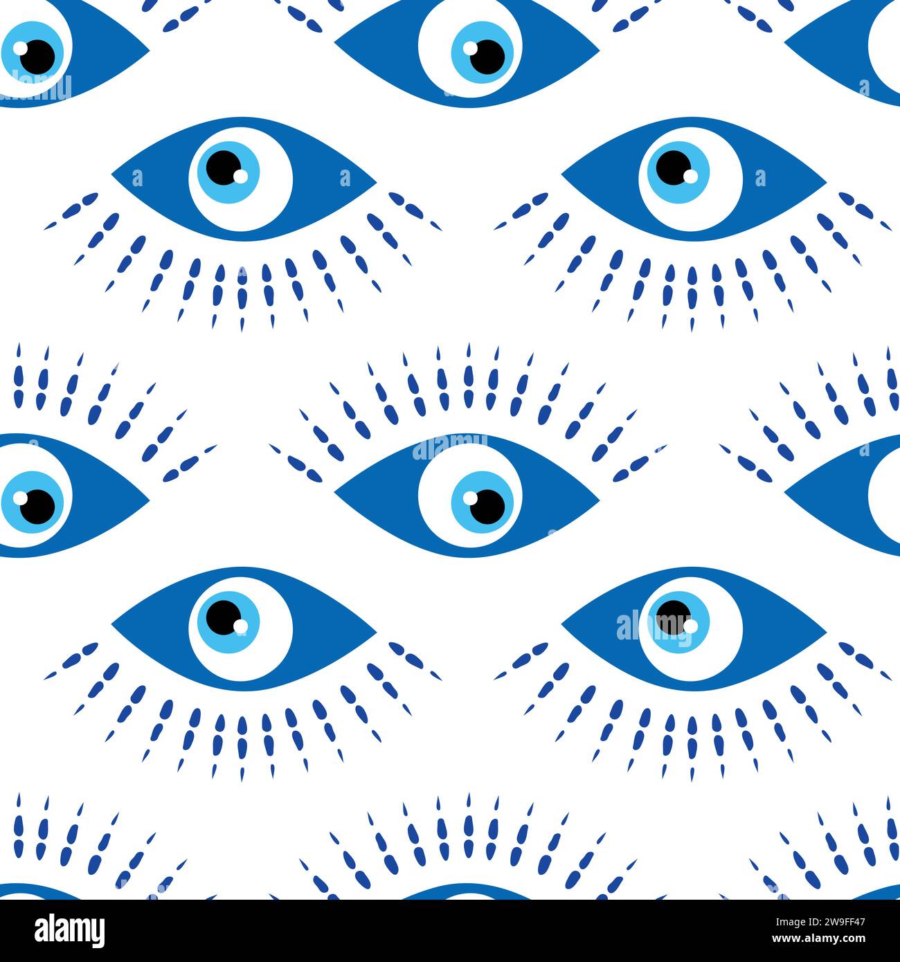 Seamless pattern with Turkish evil eye bead. Good luck. Turkish tile ...