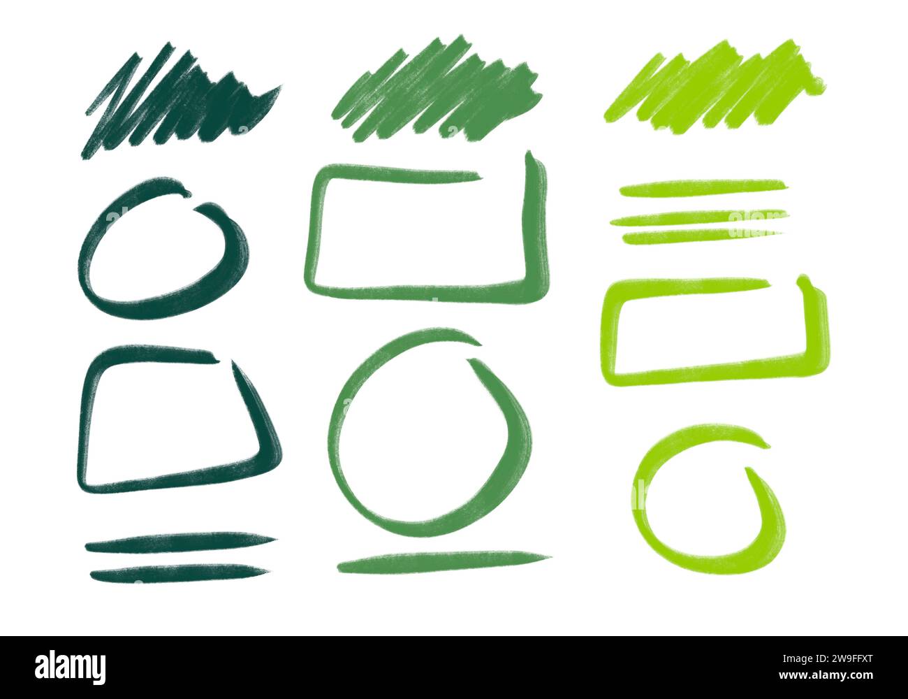 Set markers colored stripes and spots on white background for wrapping ...