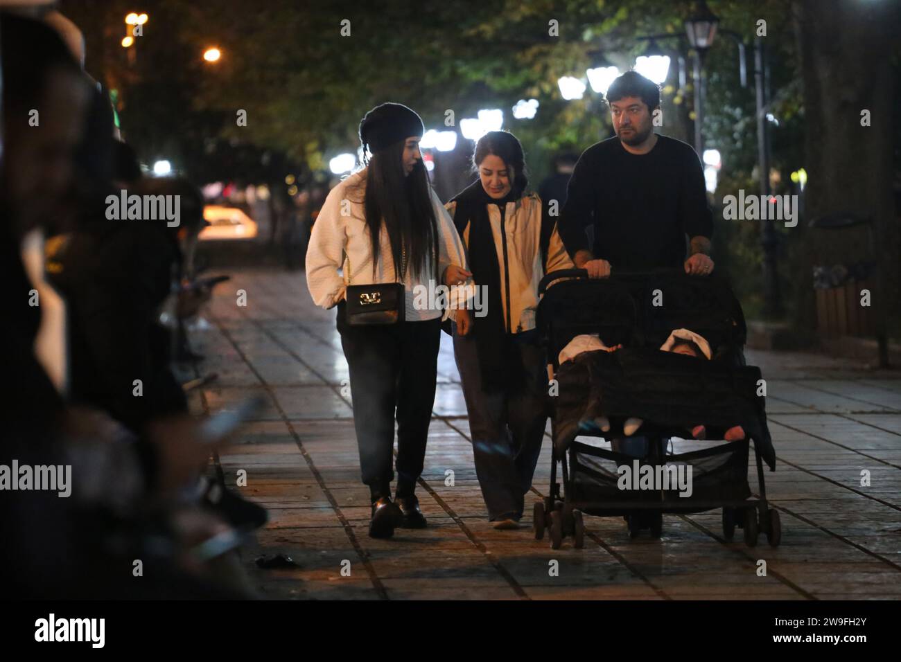 Rasht, Gilan, Iran. 27th Dec, 2023. Iranian people walk at Sabzeh ...