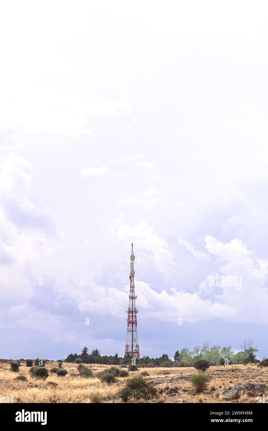 minimalist photography of telecommunications antenna in vertical plane ...