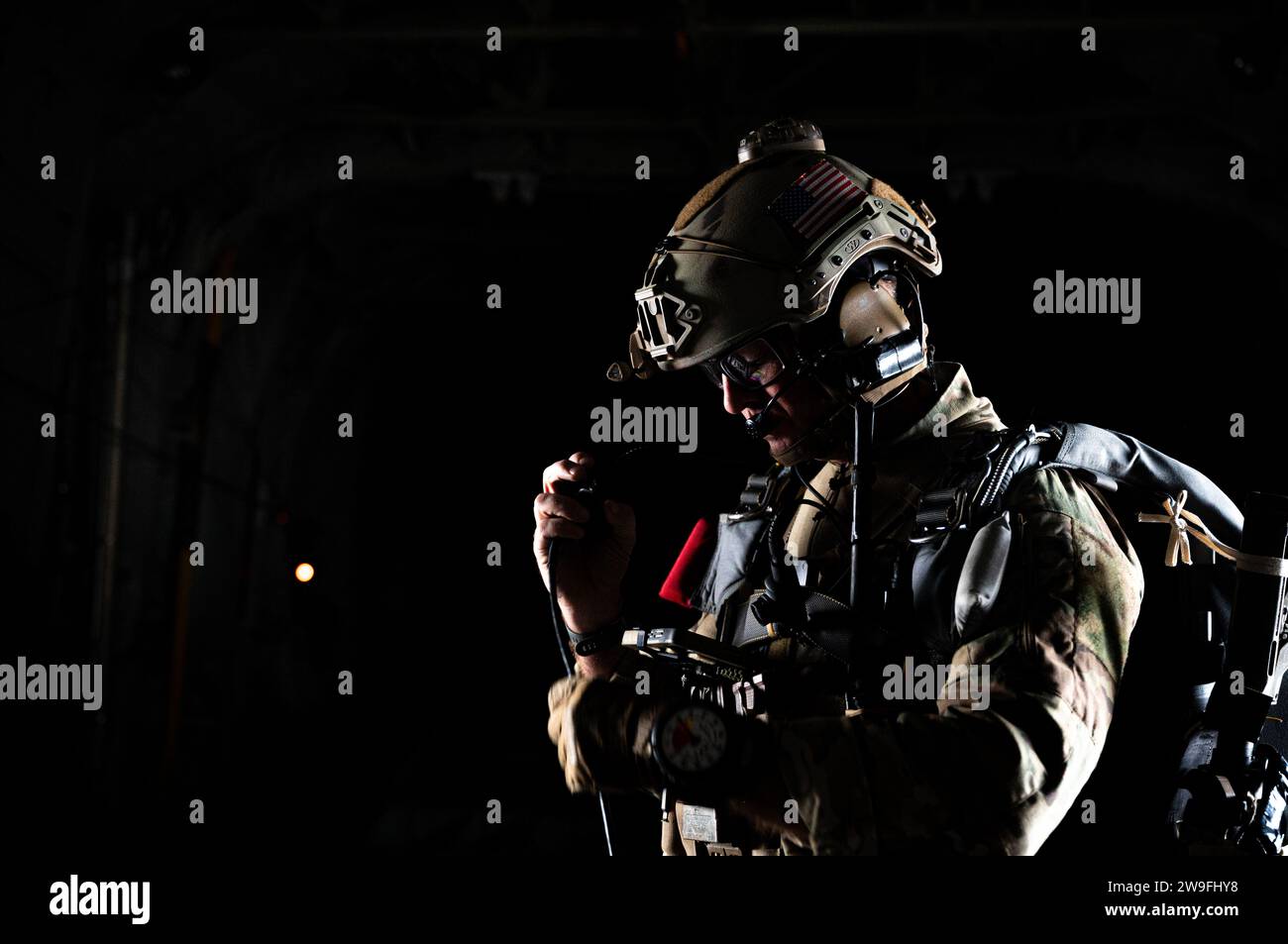 A pararescueman assigned to the 52nd Expeditionary Rescue Squadron ...