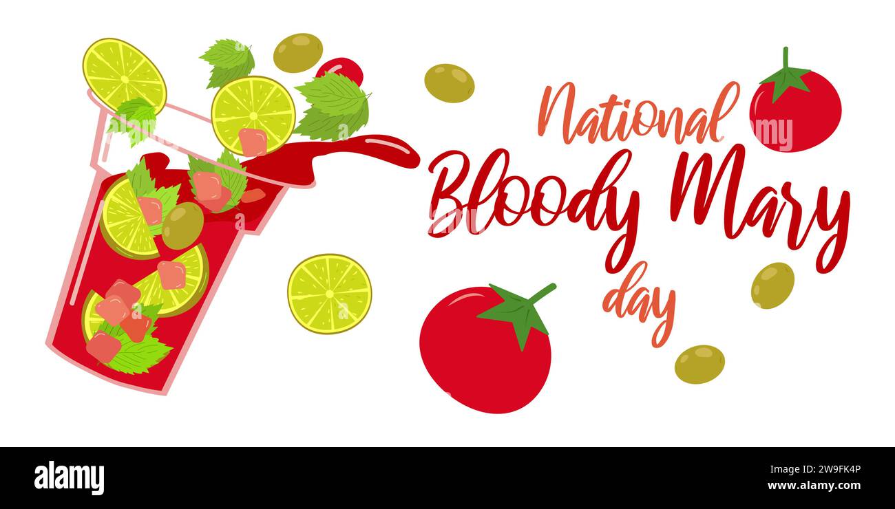 Bloody Mary Cocktail Party banner layout template. Drink with ...