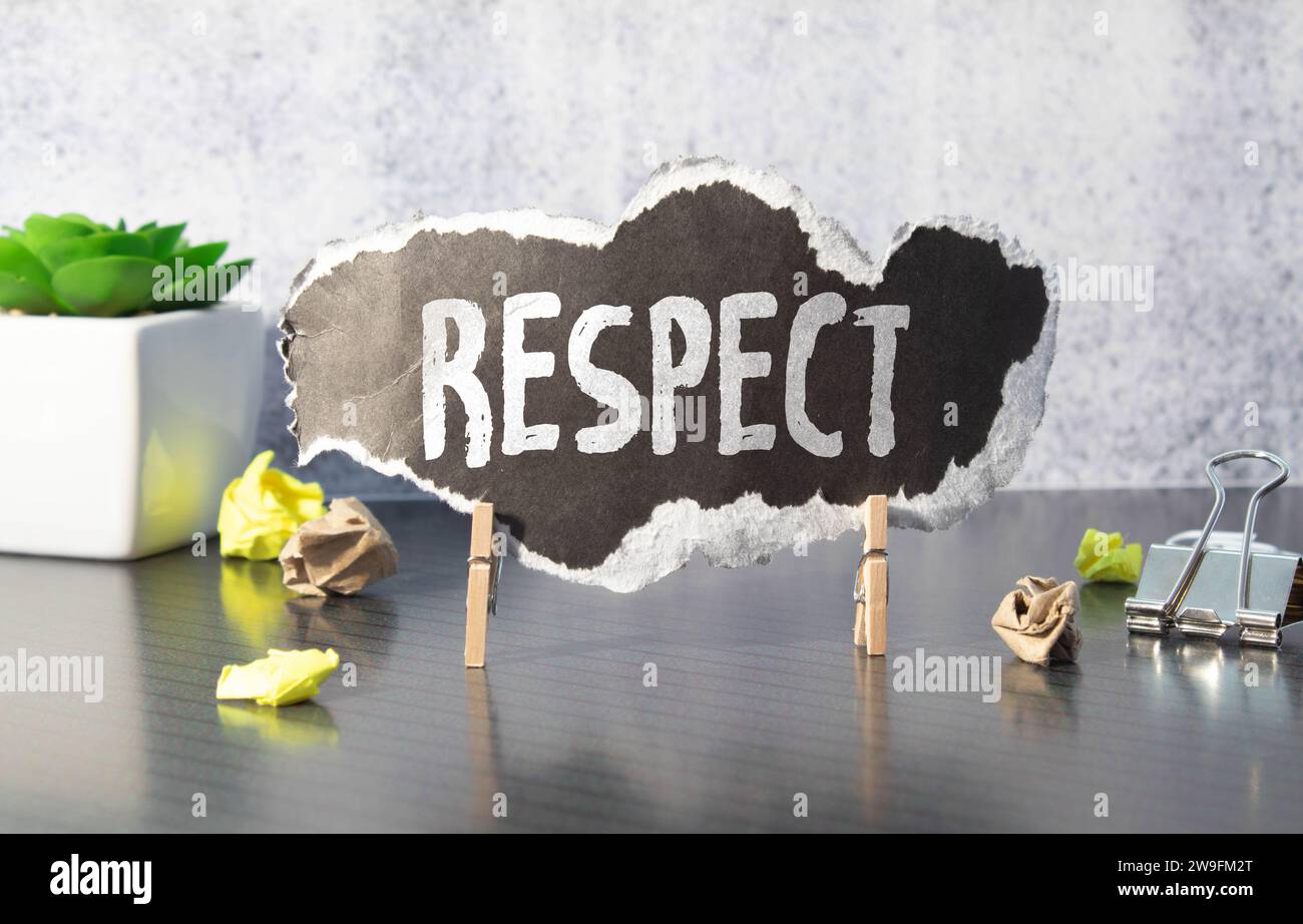 Respect word written on wood block. Respect word is made of wooden ...