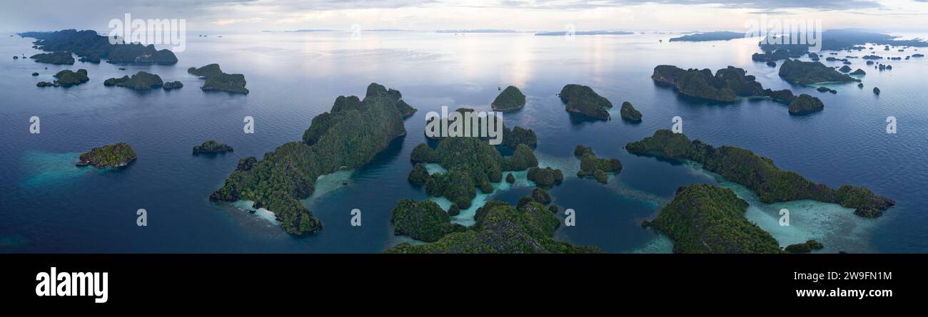 Limestone islands rise from the impressive seascape in Misool, Raja ...