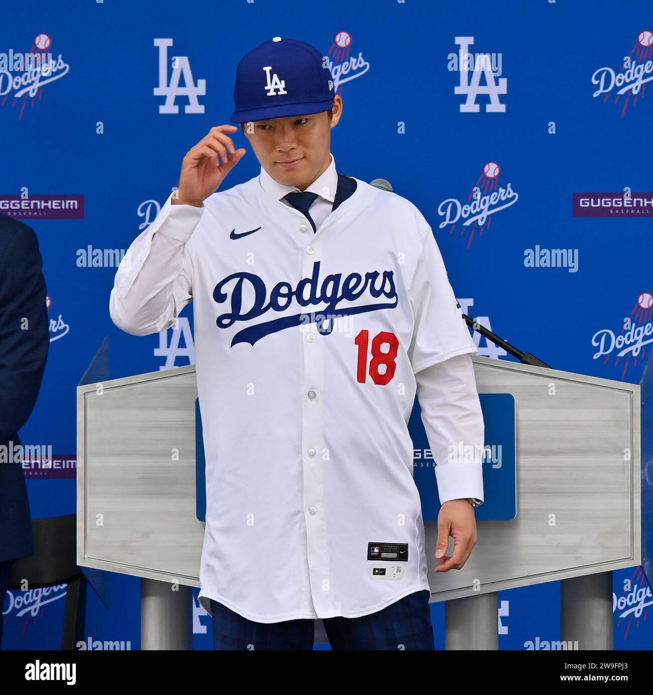 Los Angeles, United States. 27th Dec, 2023. Newly signed Yoshinobu ...