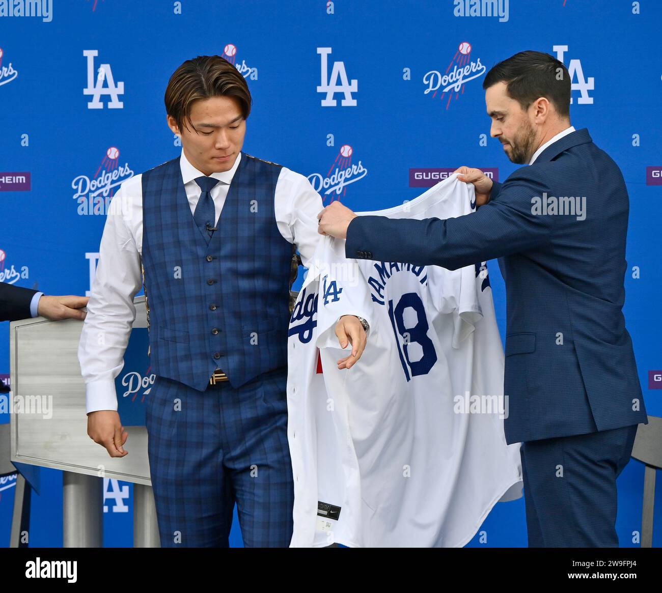 Los Angeles, United States. 27th Dec, 2023. Newly signed Yoshinobu ...