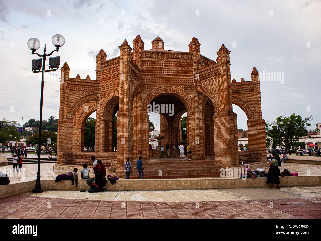 Pila's Splendor: Chiapa de Corzo's Fountain in Full Glory on a Cloudy ...