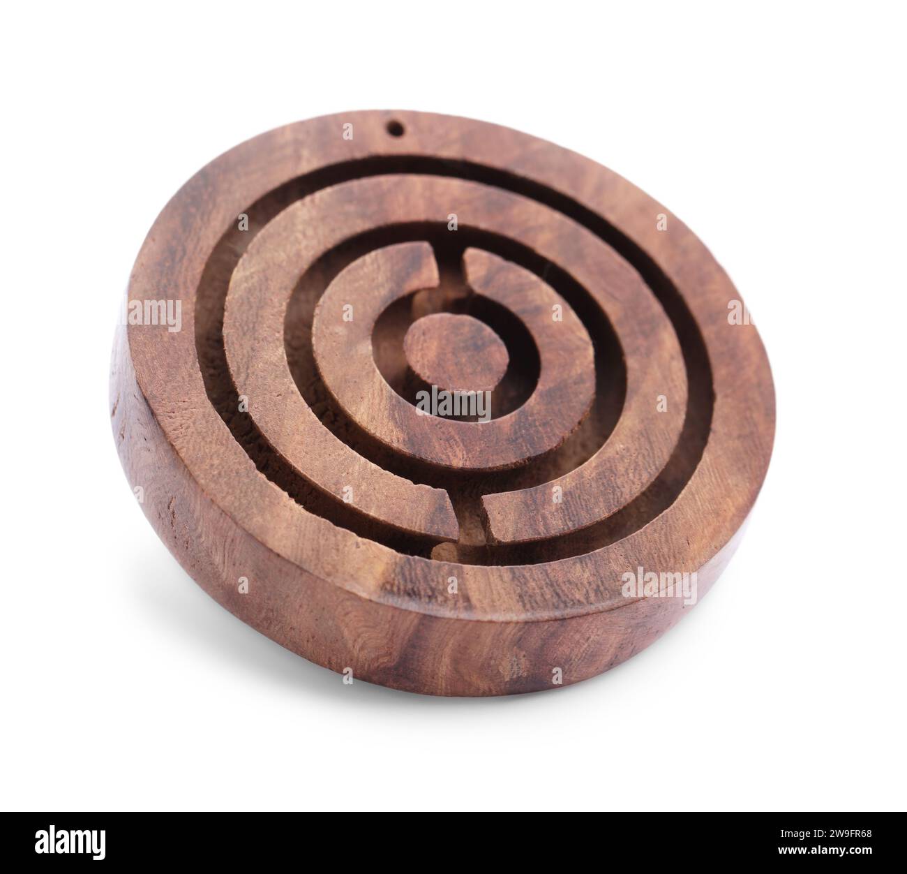 Round wooden toy maze isolated on white Stock Photo - Alamy