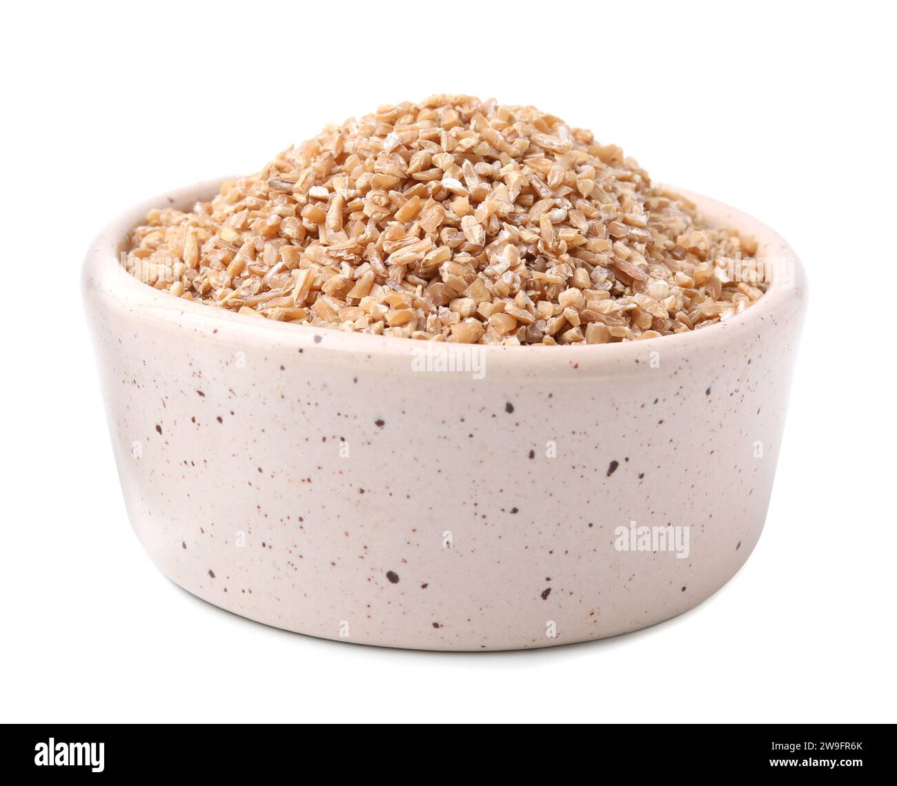 Dry wheat groats in bowl isolated on white Stock Photo - Alamy