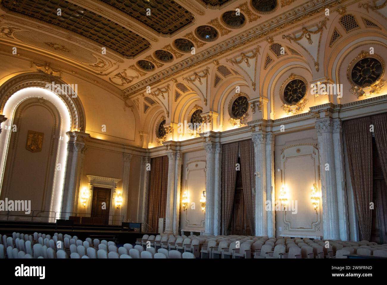 Bucharest palace of parliament interior hi-res stock photography and ...