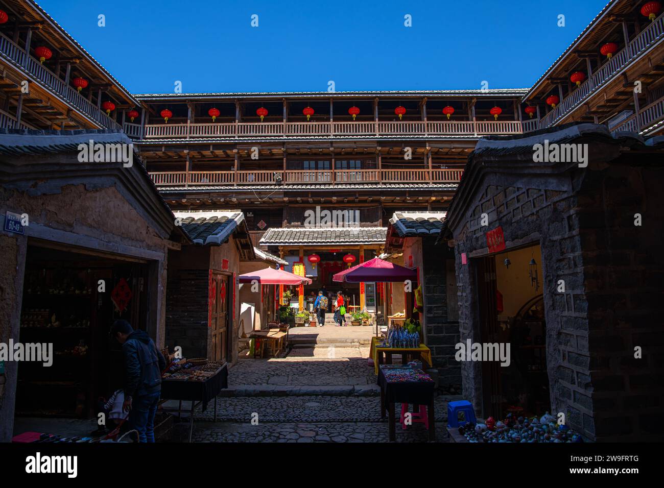 Inside the Tulou, unique traditional rural dwelling of Hakka, Fujian ...