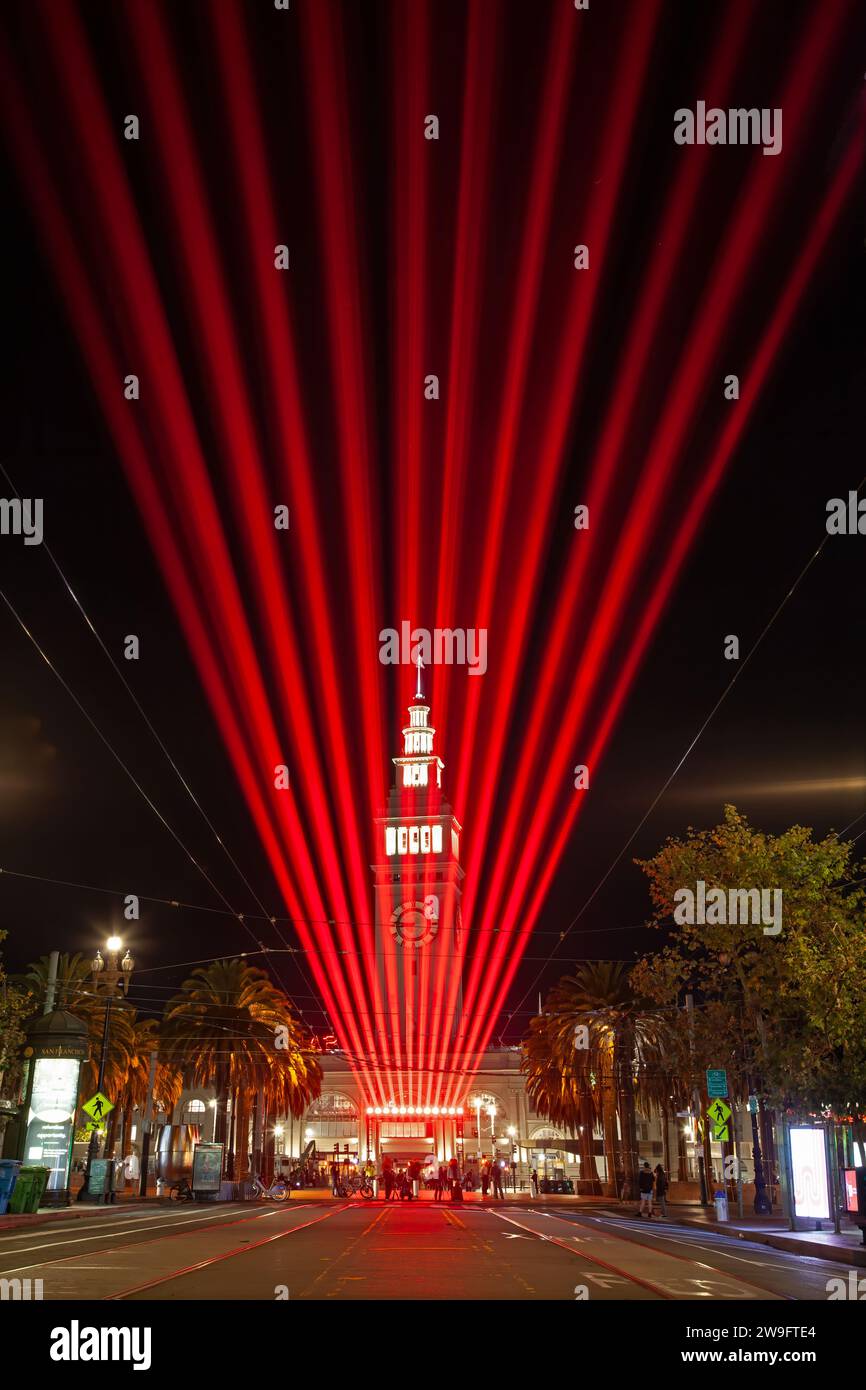 Laser Light Show for APEC 2023 in San Francisco Stock Photo - Alamy