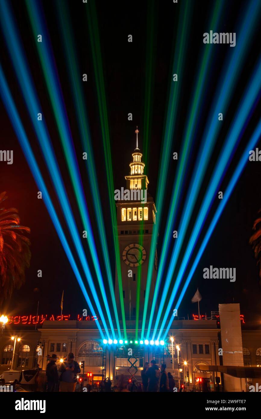 Laser Light Show for APEC 2023 in San Francisco Stock Photo - Alamy