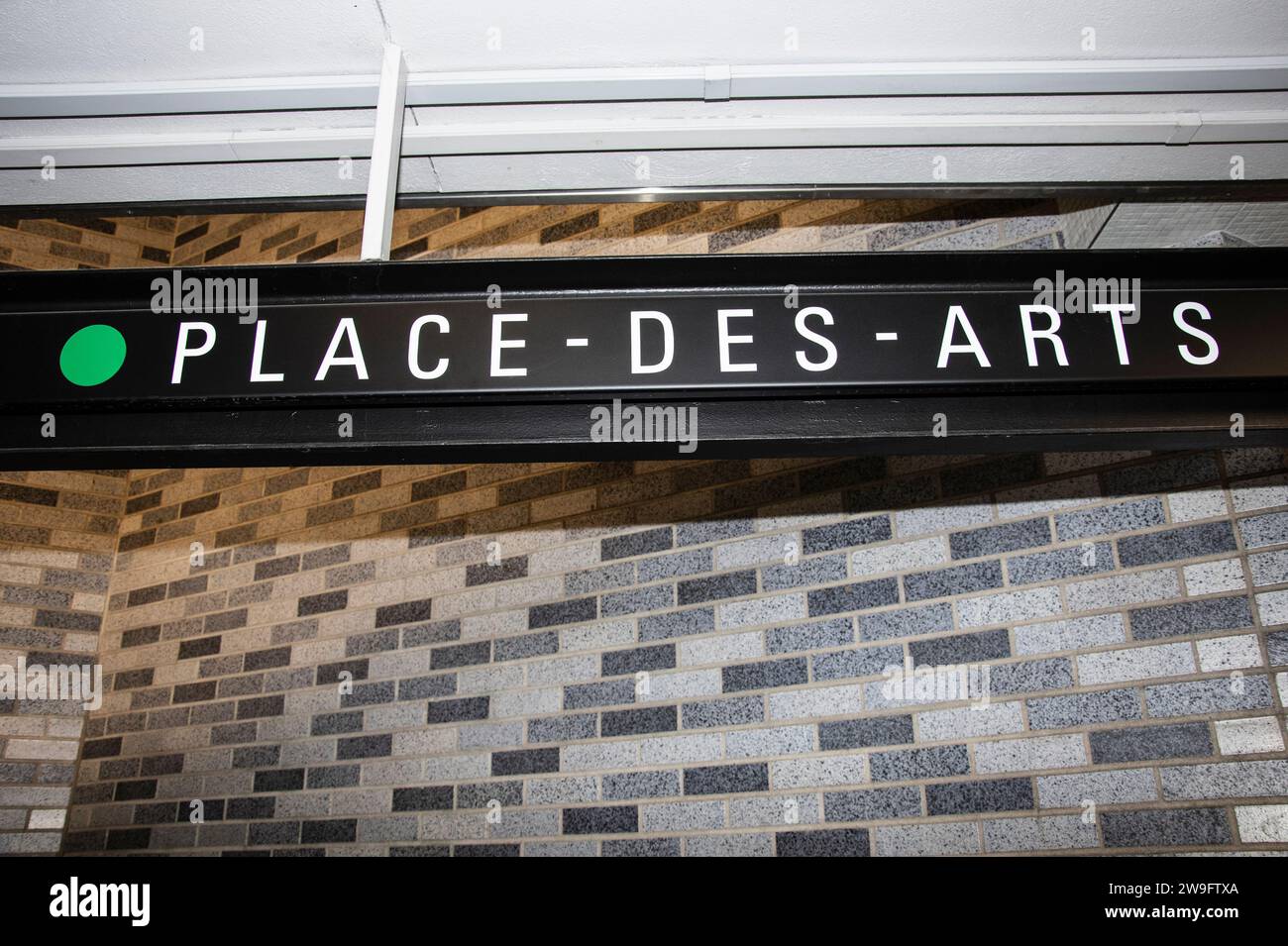 Place-des-Arts Metro station sign in Montreal, Quebec, Canada Stock ...