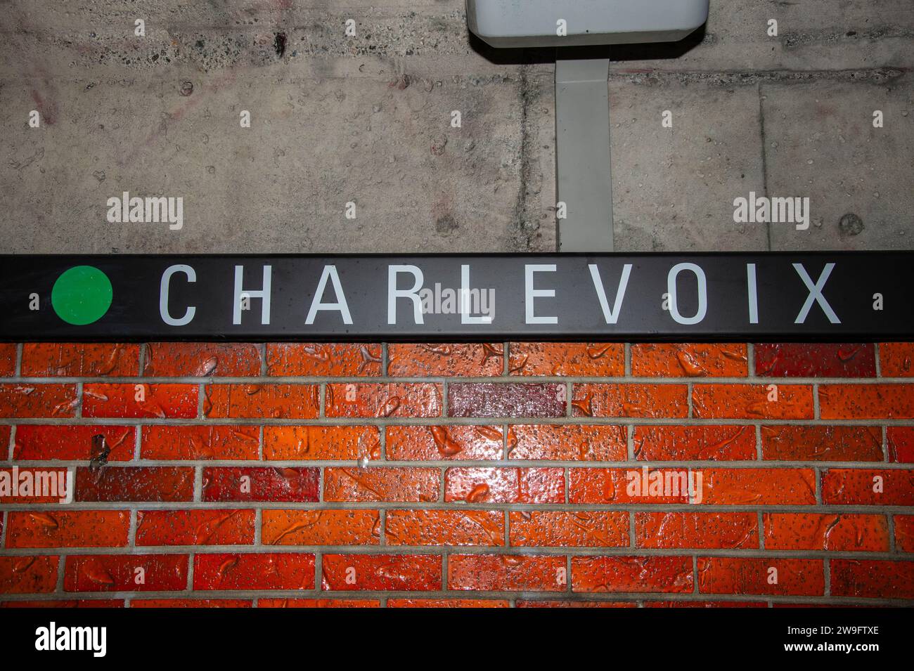 Charlevoix Metro station sign in Montreal, Quebec, Canada Stock Photo ...