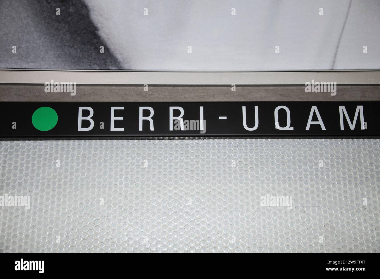Berri-UQAM Metro station sign in Montreal, Quebec, Canada Stock Photo ...
