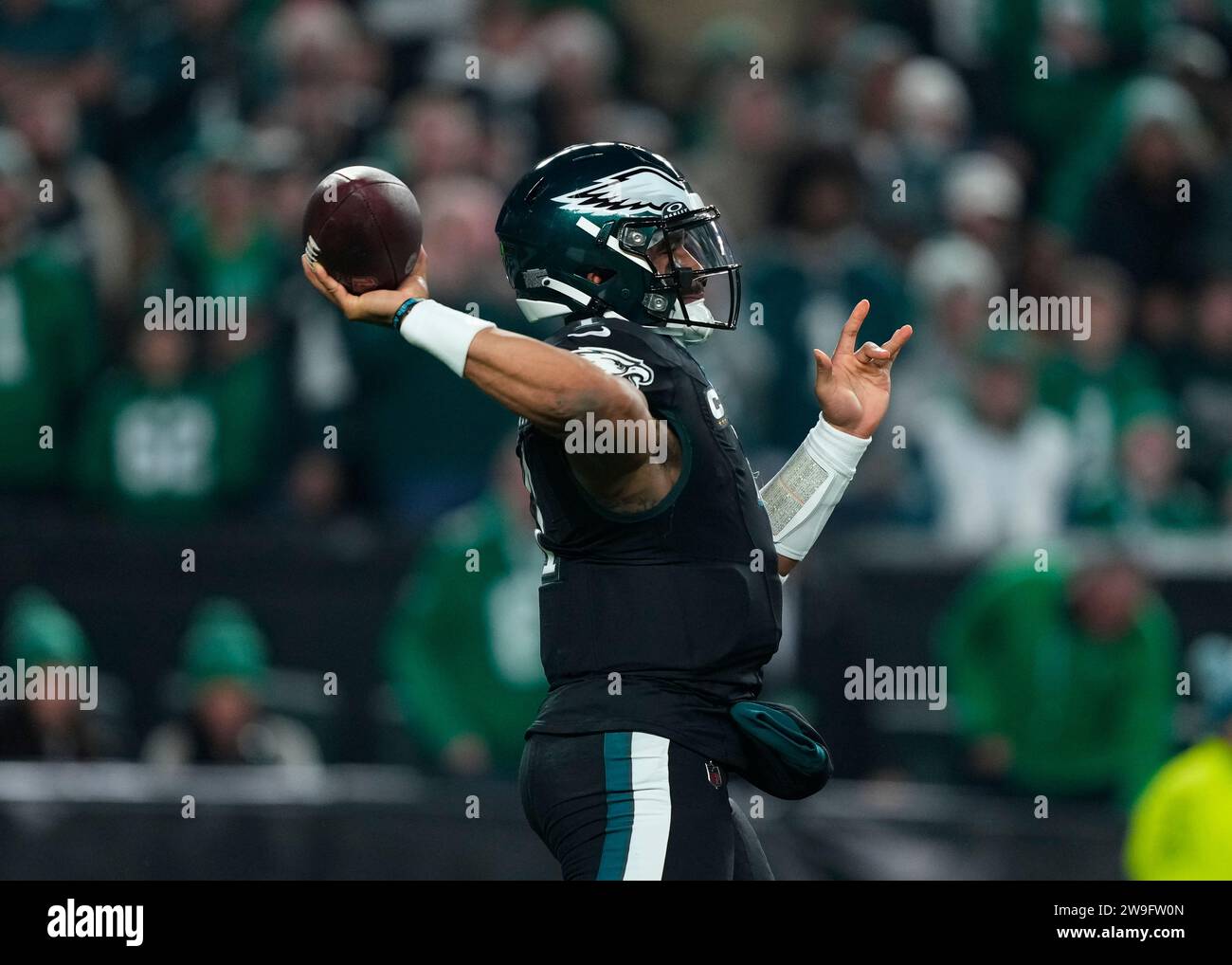 Philadelphia Eagles quarterback Jalen Hurts in action during an NFL ...