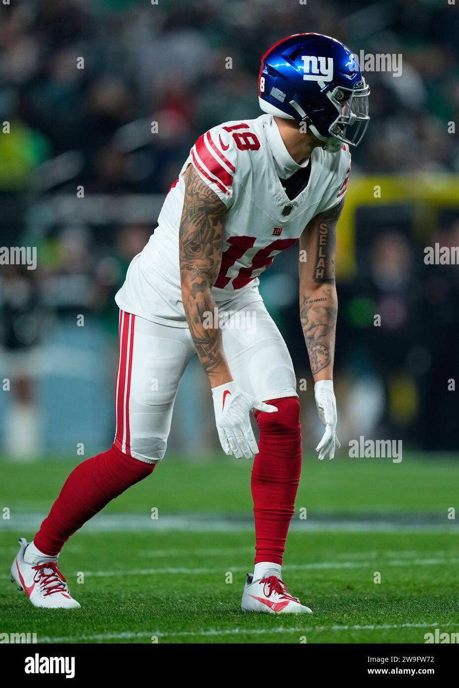 New York Giants' Isaiah Hodgins in action during an NFL football game ...
