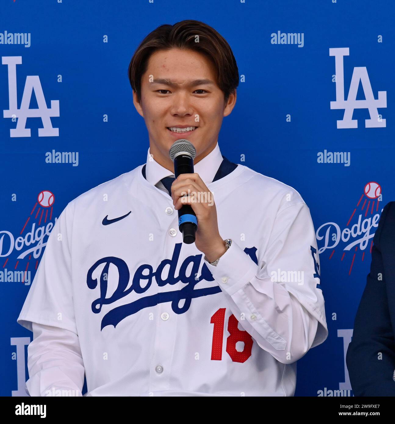 Los Angeles, United States. 27th Dec, 2023. Newly signed Yoshinobu ...