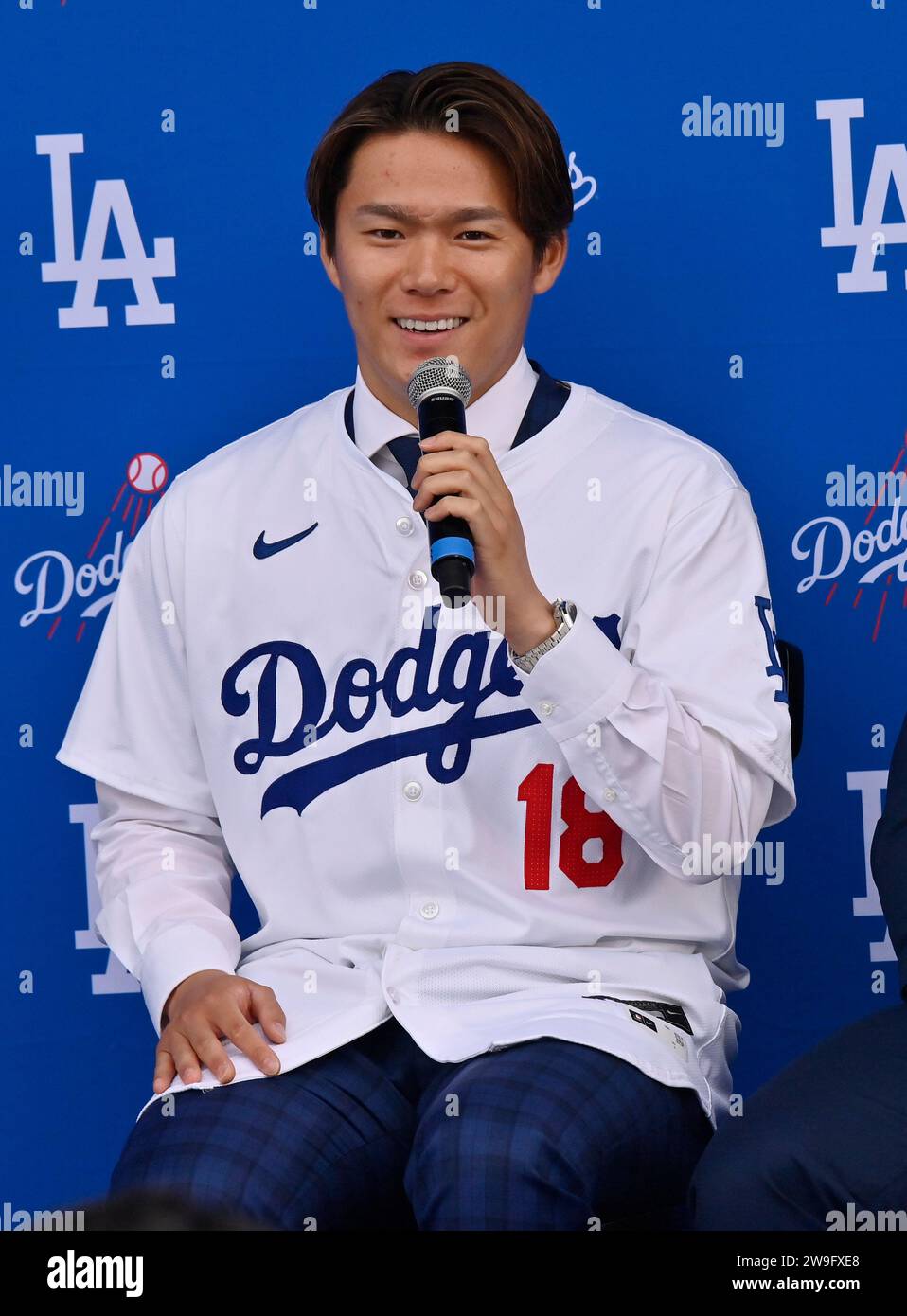 Los Angeles, United States. 27th Dec, 2023. Newly signed Yoshinobu ...