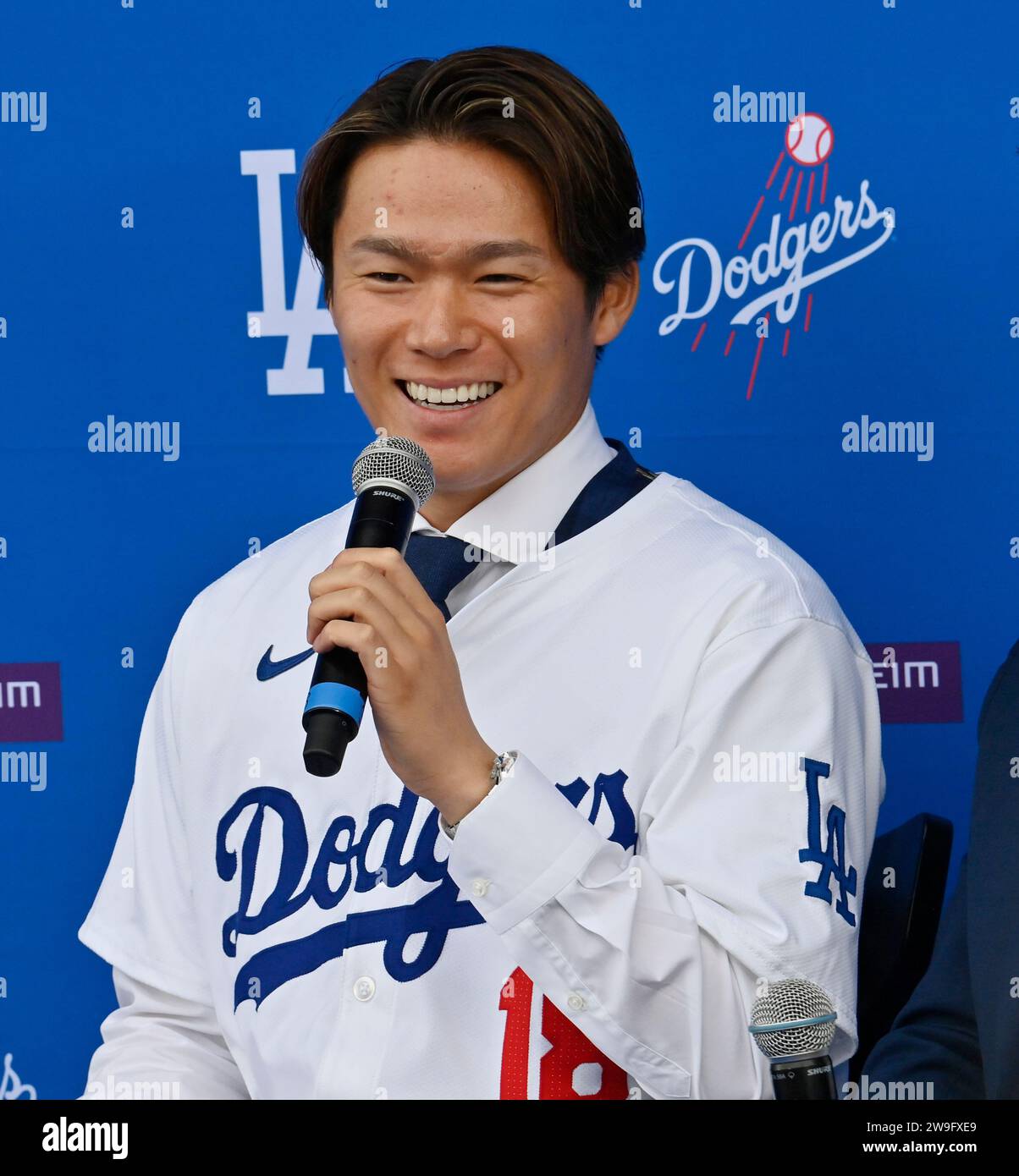 Los Angeles, United States. 27th Dec, 2023. Newly signed Yoshinobu ...