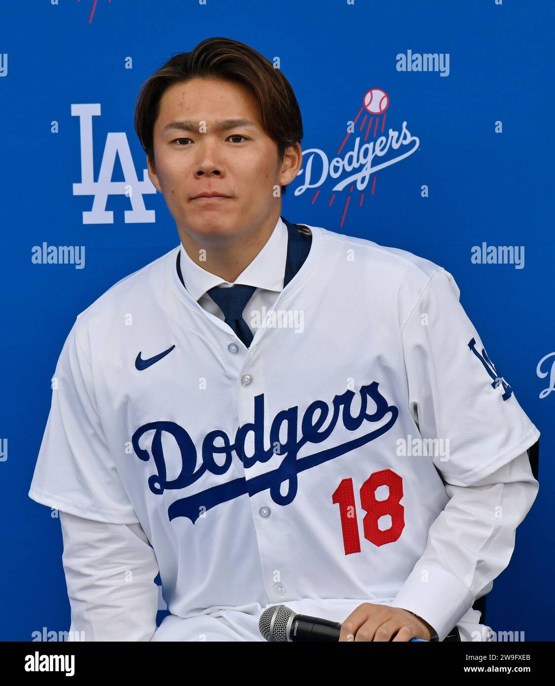 Los Angeles, United States. 27th Dec, 2023. Newly signed Yoshinobu ...