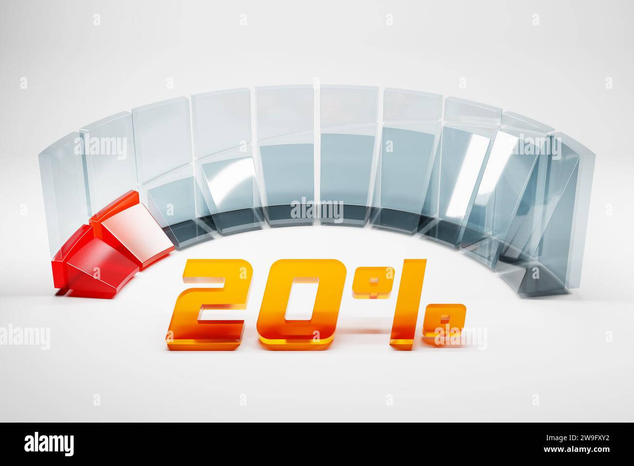 3d illustration round control panel icon. High risk concept on ...