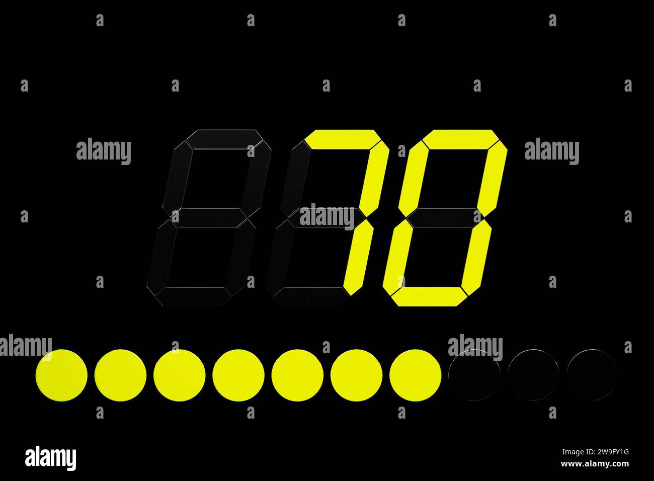 Device for measuring intensity. Round panel with scale on a black ...