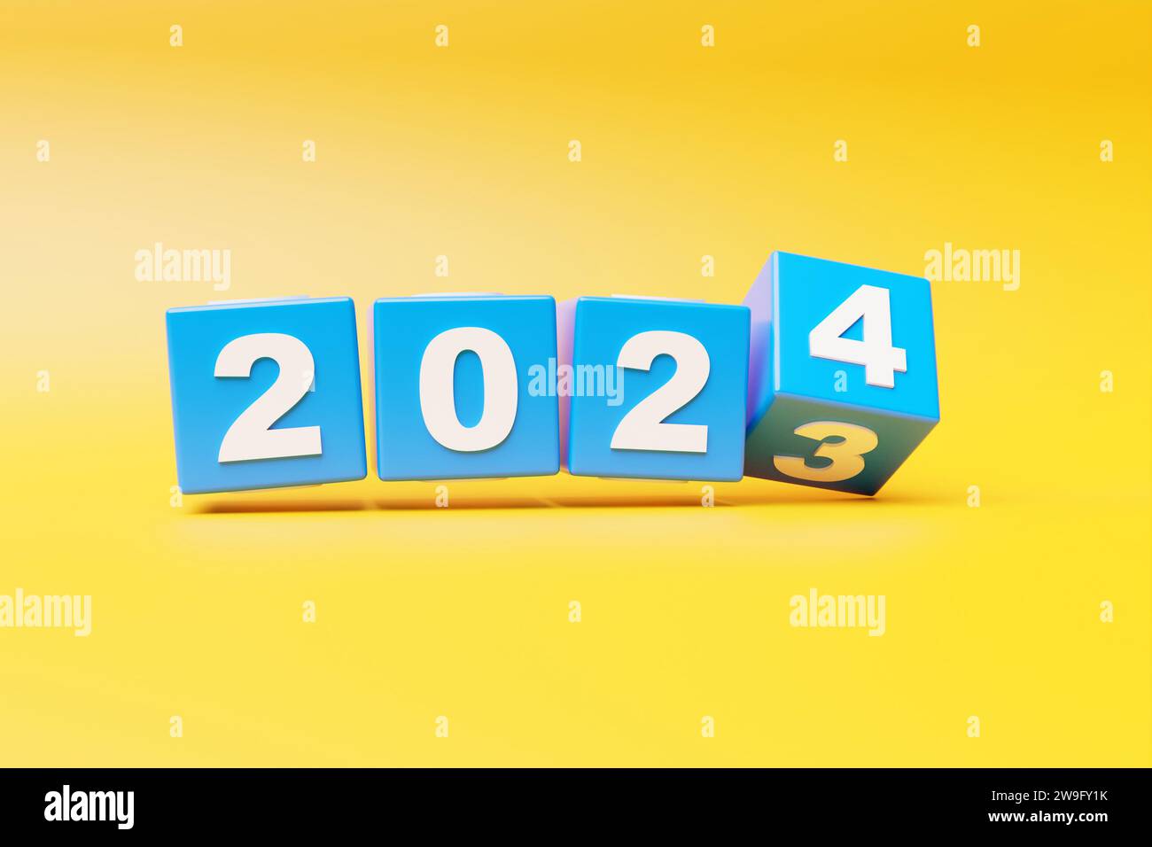 Calendar header number 2024 on yellow background. Happy new year 2024 ...