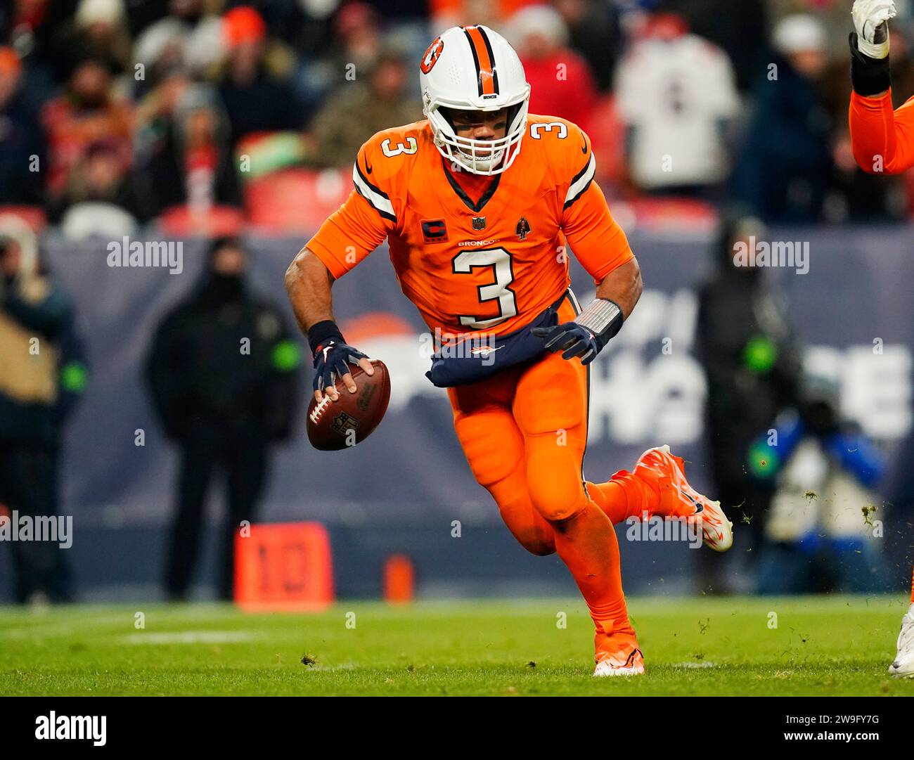 Denver Broncos quarterback Russell Wilson (3) in the first half of an ...