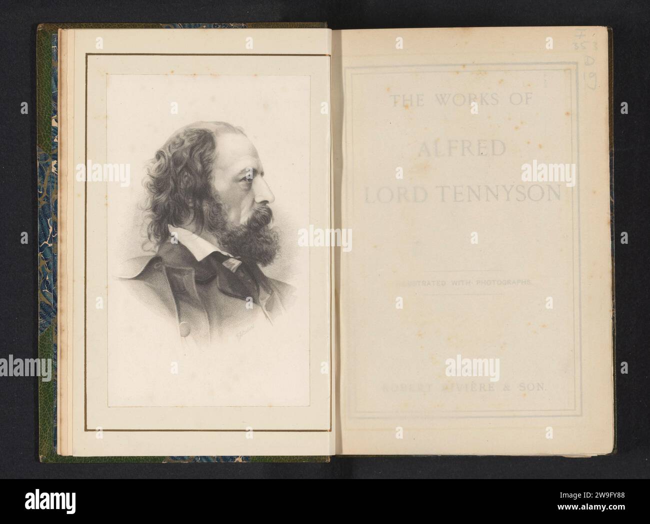 Photo production of a print, representing a portrait of Alfred Tennyson ...