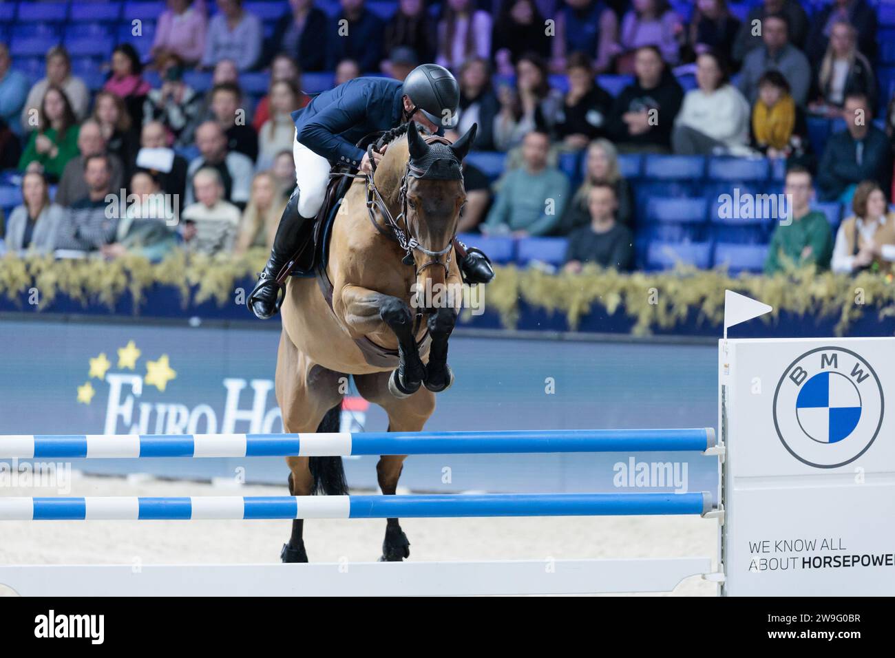 Nekkerhal, Belgium, 27/12/2023, Roger Yves Bost of France with Ever de ...