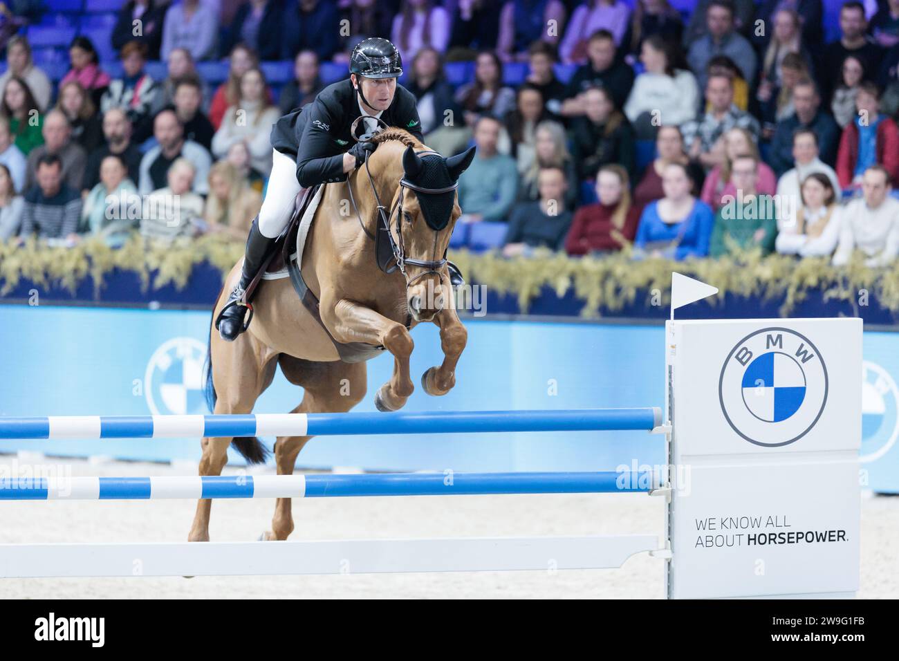 Koen Vereecke of Belgium with Halima van het Bonte Hof Z during the BMW ...